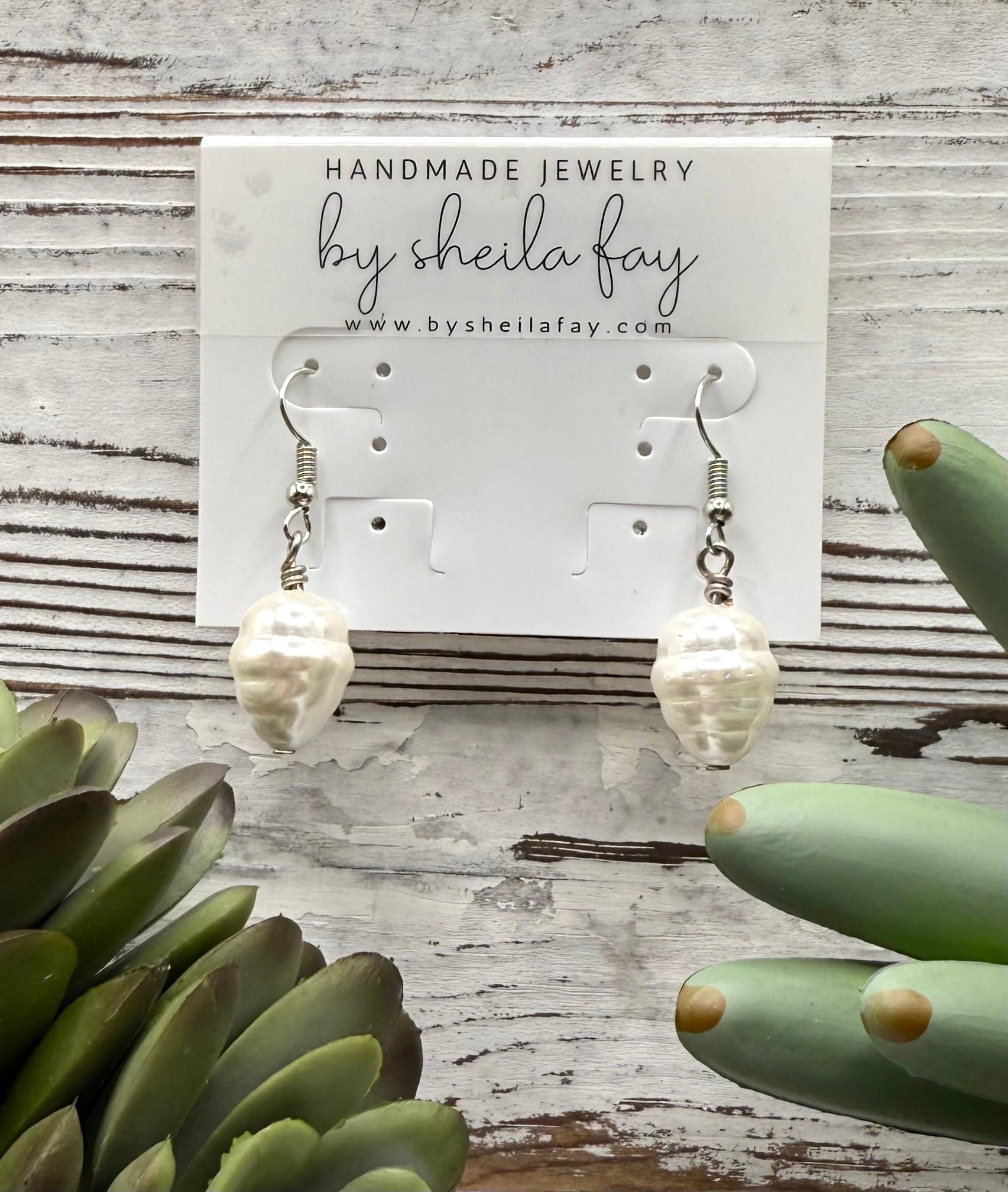 Pearl Shell Teardrop Earrings – By Sheila Fay